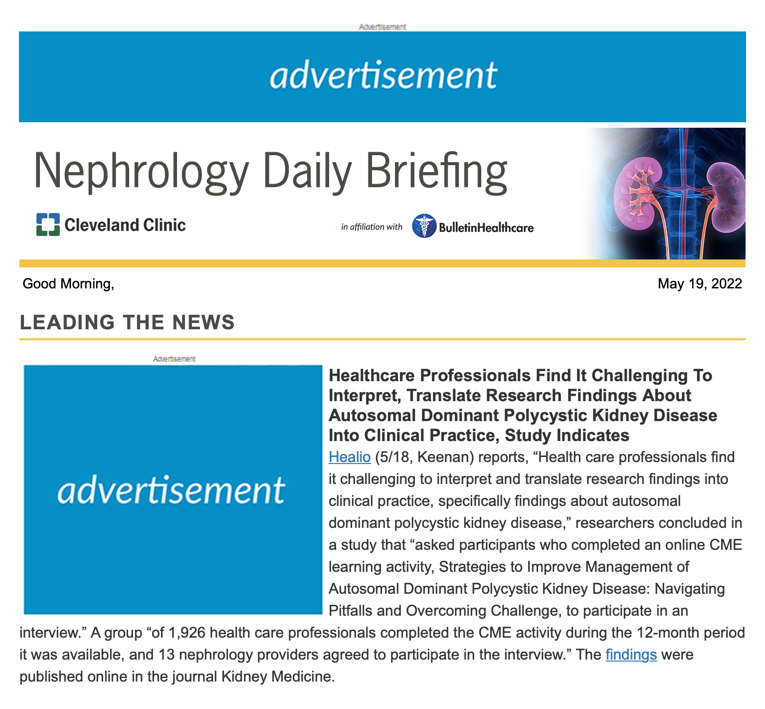 New Ad Placement: Top Banner – BulletinHealthcare